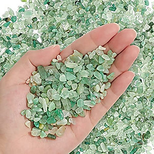 T4U Crystal Chips Stone Crushed Quartz Jade Pebbles 1LB - Fluorite Tumbled Gravel Small Decorative Pebbles Bulk, Mini Polished Rocks Sand Pieces for Crafts, Vases Filler, Plants, Aquarium Gravel Rocks