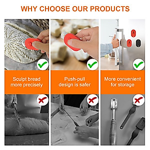 YRAKOZIN Magnetic Bread Lame Dough Scoring Tool, Retractable Razor for Sourdough Bread Baking & Bread Making Tool - Contains 5 Razor Blades (1, Black)