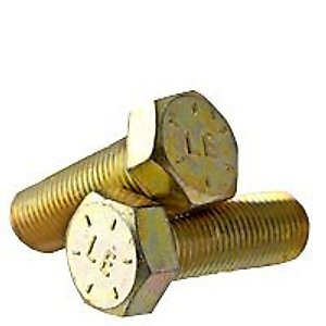 1/4"-20x7 1/2" USA Grade 8 Hex Head Cap Screw, ZINC Yellow CR+3 Bake (INCH) (Quantity: 10) Size: 1/4"-20 | Length: 7-1/2" | |