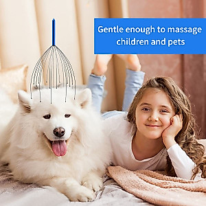 Klsazoci 2 Pack Scalp Massager, 20 Fingers Head Massager, Handheld Head Scratcher, Scalp Scratcher, Head Massage Tingler for Deep Relaxation, Hair Growth and Stress Relief (Purple and Blue)