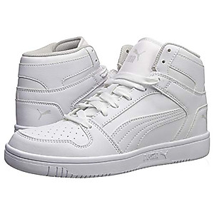 PUMA Rebound Layup Synthetic Leather (Big Kid) Puma White/Gray Violet 6.5 Big Kid M