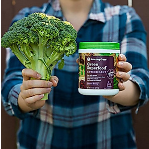 Amazing Grass Greens Blend Antioxidant: Super Greens Powder Smoothie Mix with Organic Spirulina, Beet Root Powder, Elderberry & Probiotics, Sweet Berry, 60 Servings (Packaging May Vary)