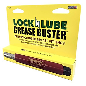 Grease Buster® - The Original, Made in The USA by LockNLube! Cleans and flushes Out Old Dried Grease from Fittings, pins, shafts, bushings, and Joints. Uses penetrating Fluid and Hydraulic Pressure.