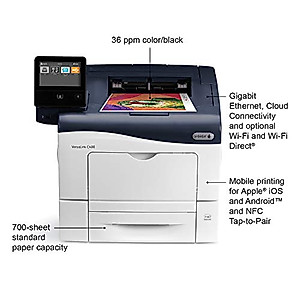 Xerox VersaLink C400/DN Color Laser Printer, letter/legal, up to 36ppm, automatic 2-sided printing, USB/ethernet, 550 sheet tray, 150 sheet multi purpose tray (Renewed)