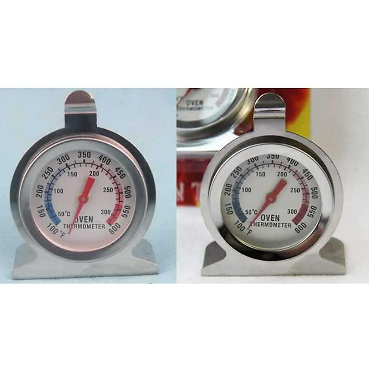 Oven Thermometer Cooking Thermometer Instant Read Oven Grill Fry Chef Smoker Thermometer, Large Dial Kitchen Cooking Oven Thermometer 50-300°C/100-600°F Stainless Steel Kitchen