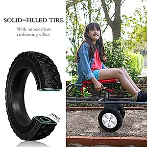 [2 Pack] 8 Inch Wheels Replacement 8mm, Lawn Mower Wheels Replacement, Grill Wheels Replacement, Wheels Replacement Parts