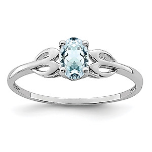 IceCarats 925 Sterling Silver Blue Aquamarine Ring Gemstone Band March Birthstone Jewelry Size 9.00