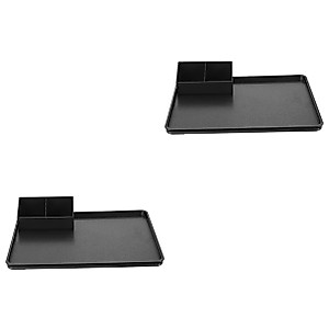 Zerodeko 2 Sets tea tray tea bag serving tray tea condiment organizer tea bag bin sugar packets storage tea serving tray salad plates tea packets holder desk tray plastic breakfast Shenzhen