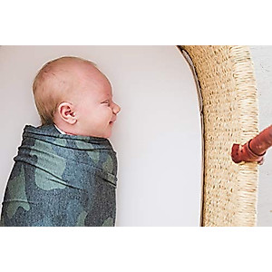 Large Premium Knit Baby Swaddle Receiving Blanket "Hunter" by Copper Pearl