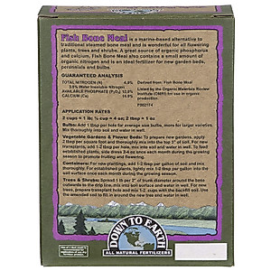 Down to Earth Organic Fish Bone Meal Fertilizer Mix 4-12-0, 1 lb