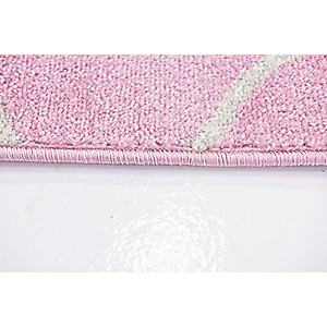 Unique Loom Trellis Frieze Collection Area Rug - Rounded (4' 1" x 6' 1", Light Pink/ Ivory)