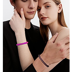 Jewdreamer 18Pcs 8mm Beaded Stretch Bracelet Handmade Glass Bracelet for Women Mens Multicolor Crystal Round Beads Bracelet Elastic Bead Bracelets Jewelry