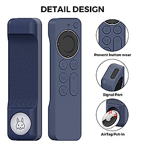 AhaStyle Case Compatible with 2022 Apple TV 4K HD Siri Remote 3rd Generation [AirTag Holder Built in] All Around Cover Apple TV Remote/Siri Remote (2nd) and AirTag (Midnight Blue)