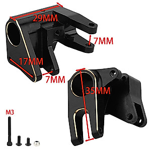 ZXYRC Black Brass Front Axle Link Mount for Axial SCX10 PRO 1/10 RC Crawler Upgrade Counterweight Part,64.6g (Front Axle Link Mount)