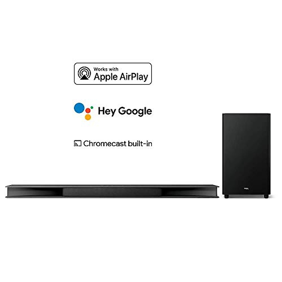 TCL Alto 9+ 3.1 Dolby Atmos Sound Bar with RAY·DANZ Technology, Wireless Subwoofer, WiFi, Bluetooth, Works with Hey Google plus Chromecast built-in – Black, 540W, TS9030-NA