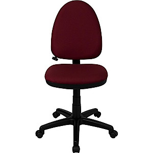 Flash Furniture Mid-Back Burgundy Fabric Multifunction Swivel Ergonomic Task Office Chair with Adjustable Lumbar Support