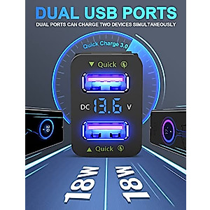 Carrkoopy for Toyota Quick Charge 3.0 USB Port Charger Socket, Car Charger Accessories, Compatible with Mobile Phones, Tablet, GPS, Digital Cameras, PDAs and Other USB Accessories (1.3 * 0.88inch)
