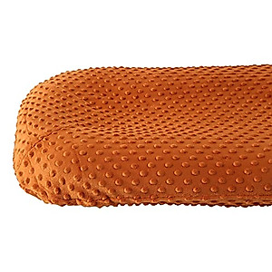 Newborn Lounger Cover, Minky Removable Slipcover for Baby Boy Girl Snugly Fits for 29 x 17 x 4 inches Infant Padded Lounger, Premium Quality Microfiber, Ultra Soft Comfortable (Pumpkin Spice)