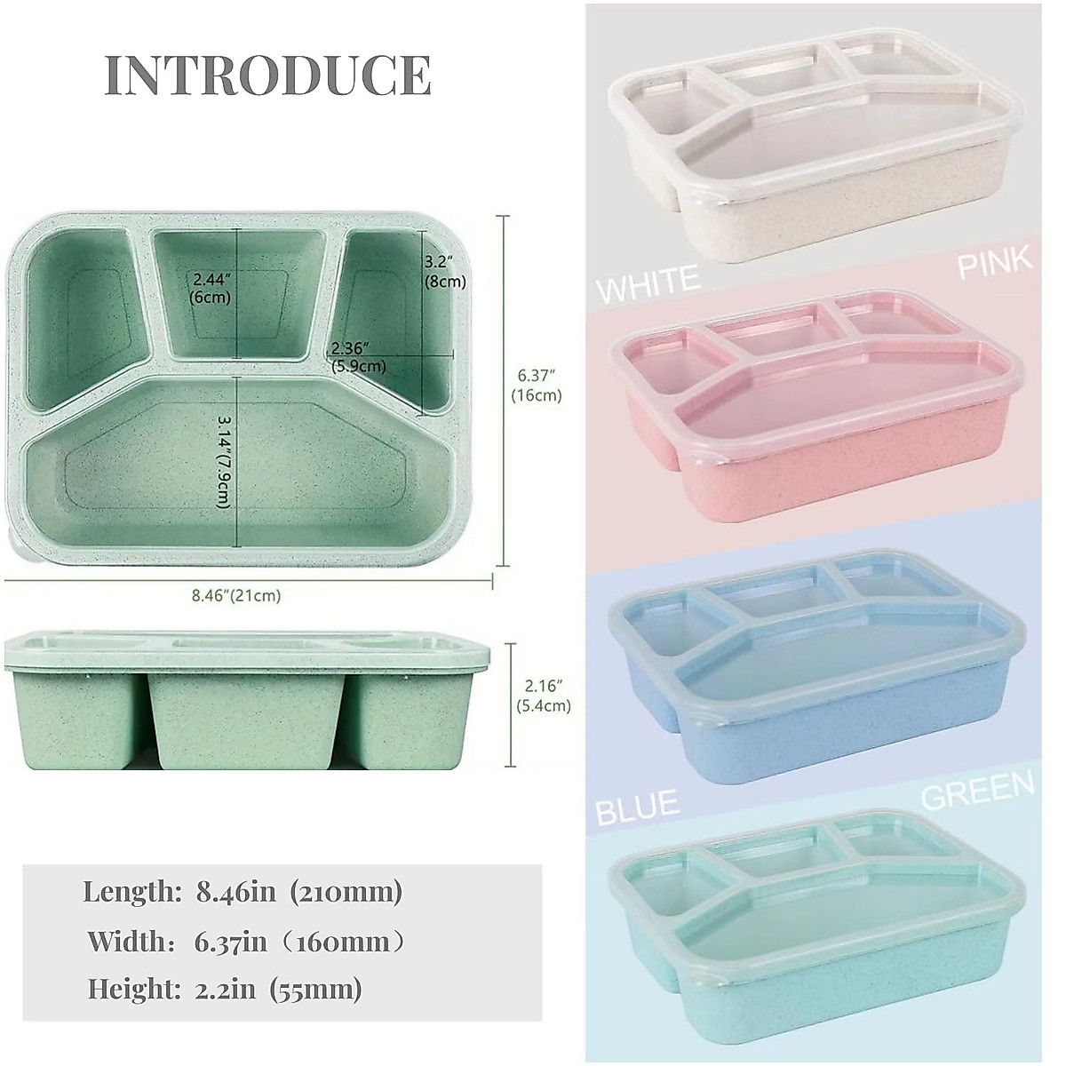 cozinester Meal Prep Containers - Versatile 4 Compartment Snack Containers for Efficient Lunch Storage - Durable and Reusable Lunch Containers for Organized Meal Planning (Pack of 4)