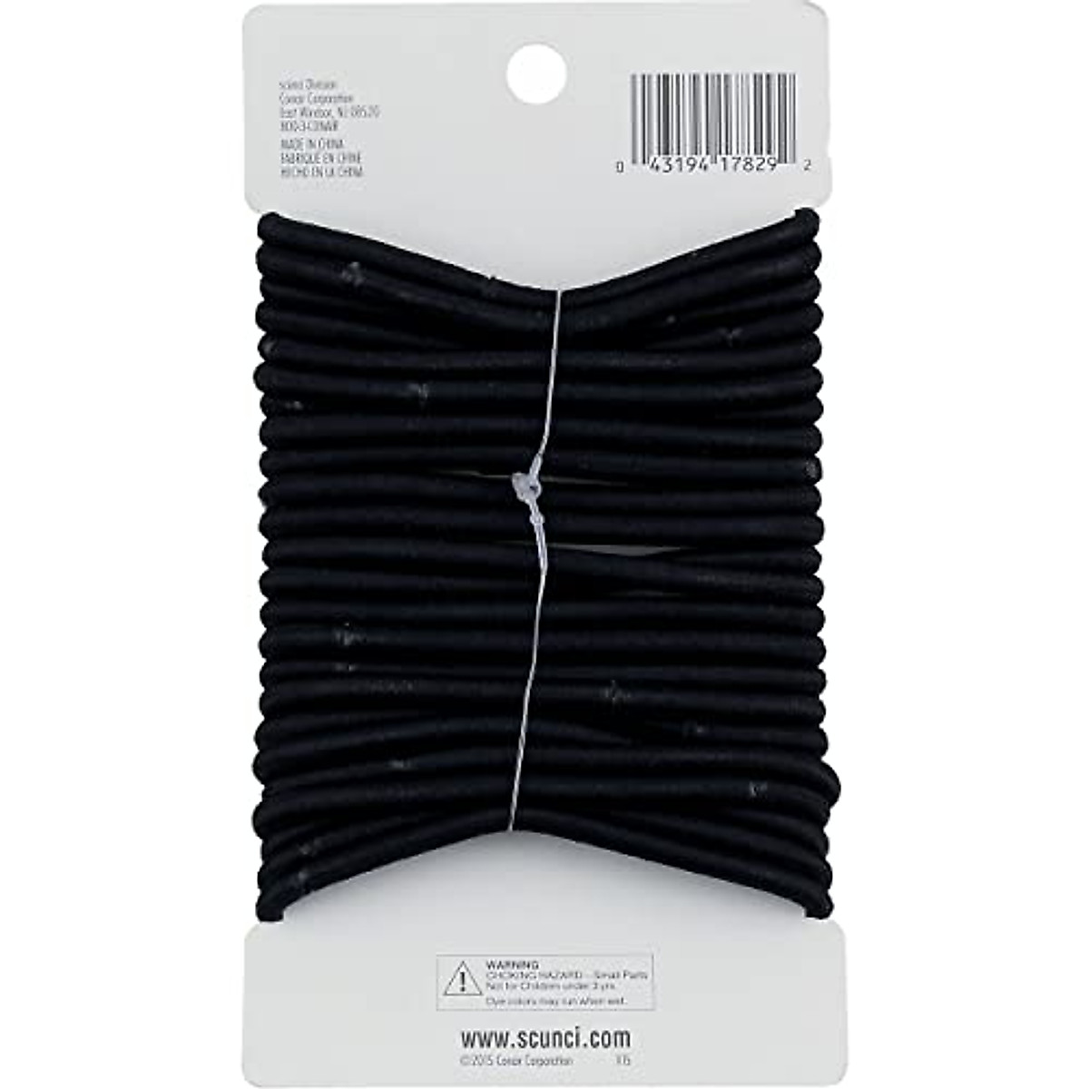 Scunci Effortless Beauty No-damage Black Elastics, Thick Hair 24 ea (Pack of 3)