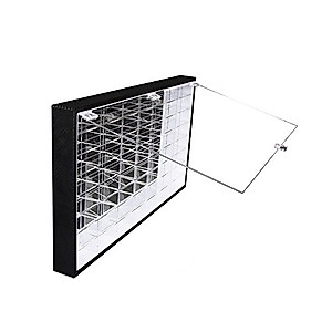 JACKCUBE Design Hot Wheels 1/64 Scale Diecast Display Case Storage Cabinet Shelf Wall Mount Rack for 56 Hot Wheels(Black, 24.61 x 13.78 x 2.05 inches)-MK184