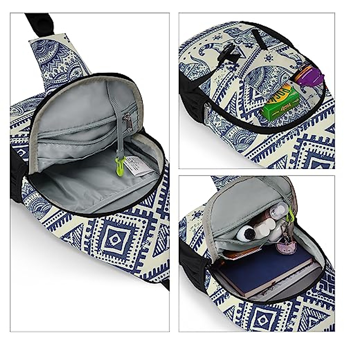 N NEVO RHINO Sling Backpack Multipurpose Crossbody Bag Sling Bag Daypack for Travel Hiking Sports (Lucky Elephant6)