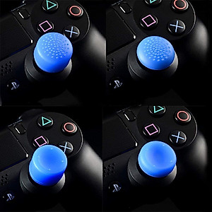 Pack of 8 pcs Analog Controller Gamepad Raised Antislip Thumb Stick Grips Thumbsticks Joystick Cap Cover for PS5, PS4, PS3, Switch Pro, Xbox one, Xbox 360, Wii U, PS2 Controller (Blue)