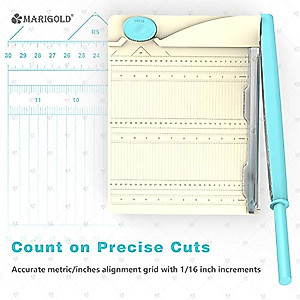 MARIGOLD Paper Cutter Corner Puncher - 12" Paper Guillotine 2-in-1 Paper Trimmer