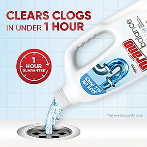 Drano Balance Drain Clog Remover and Cleaner, Non-Corrosive, Formulated Using Only Essential Ingredients, 32 Fl Oz