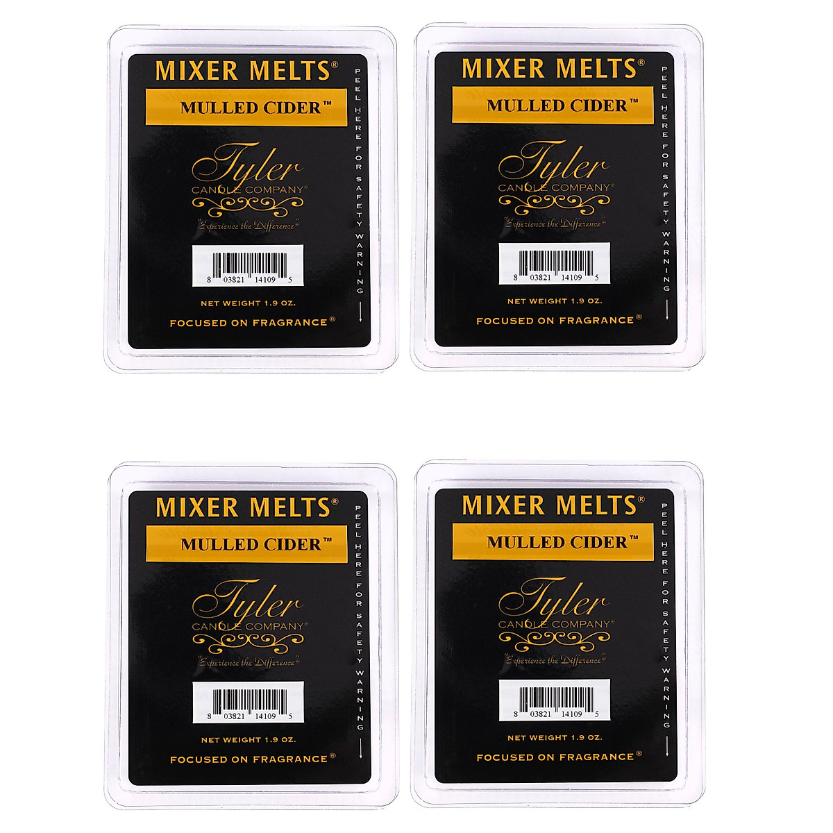 Mulled Cider 1.9 Ounce Scented Mixer Wax Melt Cubes for Tart Burner, Pack of 4