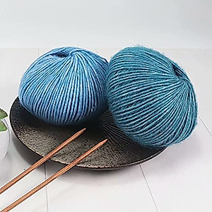 50g x 2 Balls Cotton Acrylic Yarn for Knitting & Crocheting, Soft Medium Thick Skeins Cotton Yarn for Knitting Clothes Hats Sweaters Dolls