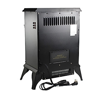 Comfort Zone Electric Fireplace Space Heater, Traditional Warm Stove Style, Realistic 3D Flame Effect, Adjustable Thermostat, & Overheat Protection, Ideal for Home, Bedroom, & Office, 1,500W, CZFP4