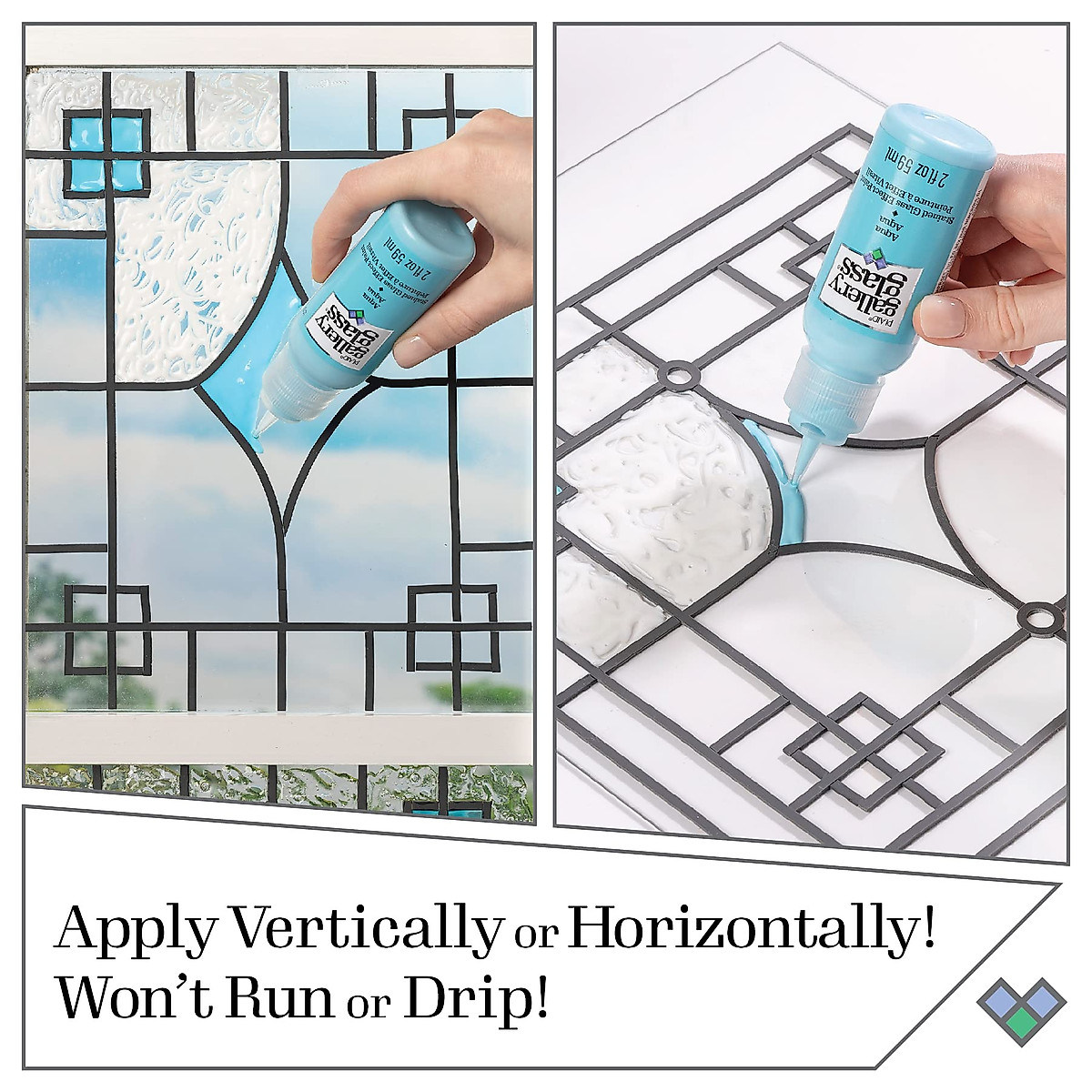 Gallery Glass Stained Glass Paint, Crystal Clear 8 fl oz Stained Glass Paint Perfect For DIY Arts And Crafts Paint Projects, 19699