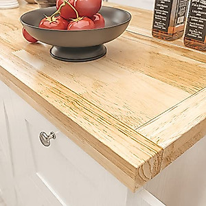 IRONCK Rolling Kitchen Island Cart with Drop-Leaf Countertop, Barn 3Drawers, Barn Door Style Cabine,Thicker Rubberwood Top, Spice Rack, on Wheels, for Kitchen and Dining Room, White