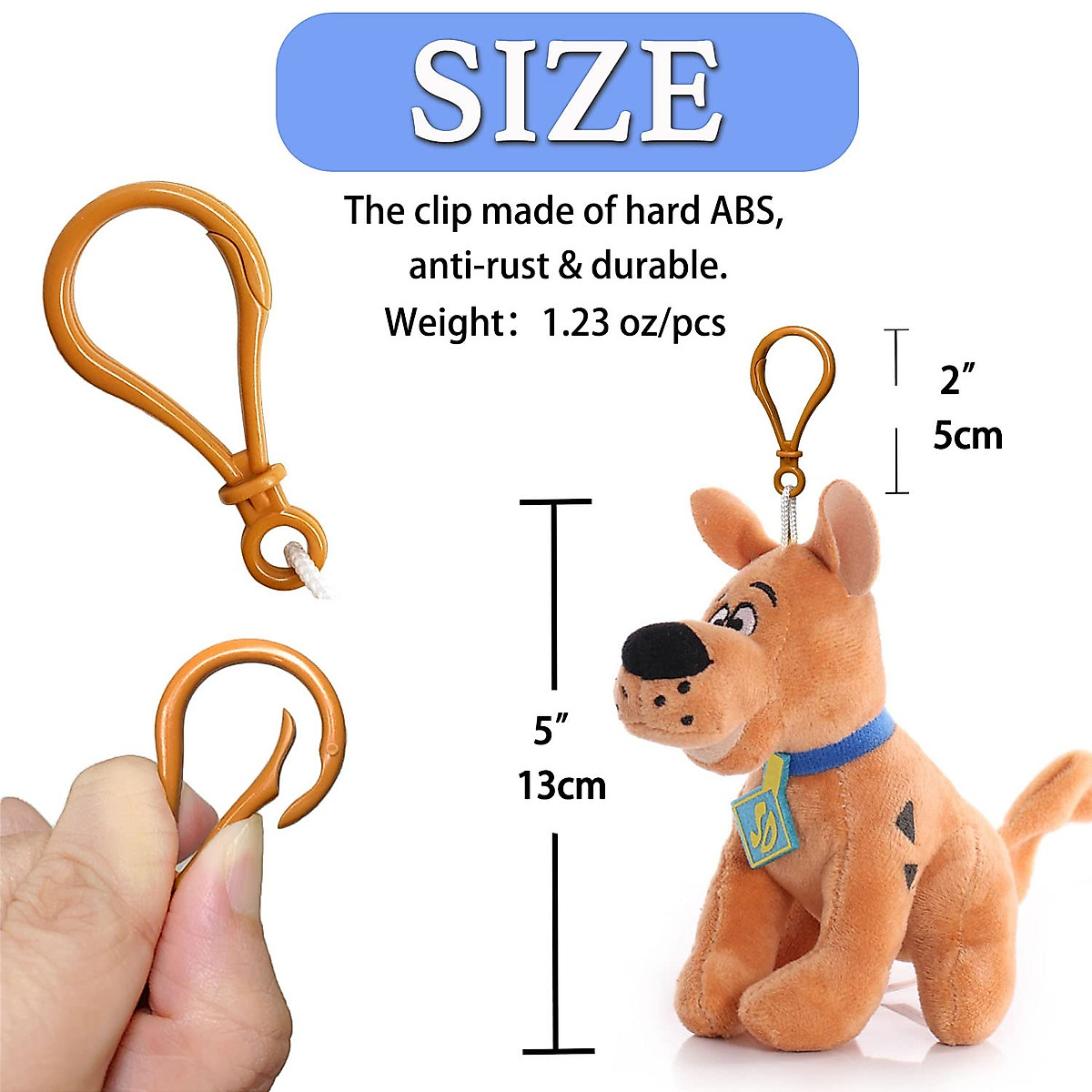Giliger Scoooby Doo 6 Inches Plush Keychain for Bag Backpack Stuffed Animal Dog Gift Stocking Stuffers for Kids Teens