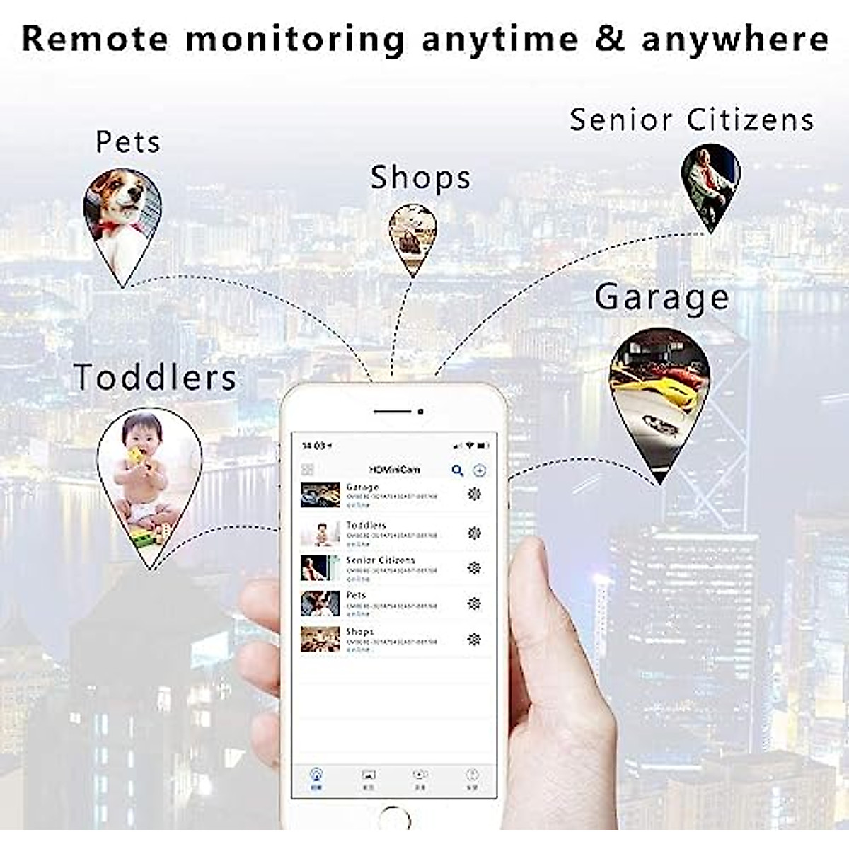 Hidden Spy WiFi Security Camera Wireless Indoor Outdoor Camera Nanny Cam Smart Home Baby Cams Pet Dog Cat Camera Indoor Outdoor Baby Camera 1080P Remote Portable Camera Phone APP Room 1080P Camera