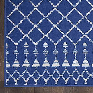 Nourison Whimsicle Moroccan Navy 8&#039; x 10&#039; Area -Rug, Easy -Cleaning, Non Shedding, Bed Room, Living Room, Dining Room, Kitchen (8x10)