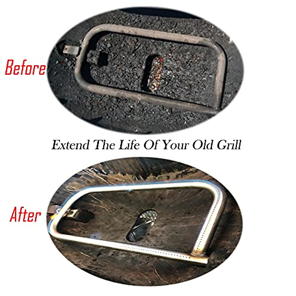 SUONA 41862 20.5 Inch 304SS Grill Burner Tube with Screw for Weber Q200, Q220, Q2000, Q2200 Grill Parts for Weber Q Series 396000 396001 396002 566002 53060001 54060001 60041 1-Pack BR-41