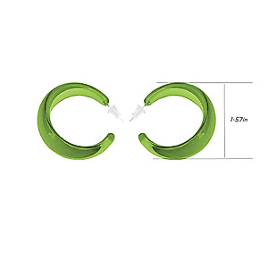 CSIYANJRY99 Green Hoop Earrings for Women Resin Acrylic Hoops Trendy Y2k Hoop Earrings C Shaped Resin Earrings for Women(E-green)