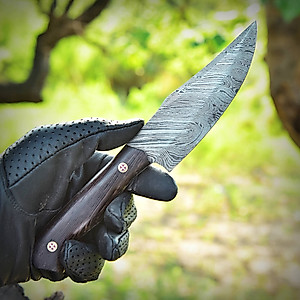 SHARD Hunting knife, Handmade Damascus Steel Hunting Knife, Hunting Knife with Sheath,Fixed Blade Knife with Sheath,BushCraft Full Tang Fixed Blade Hunting Knife, Camping Knife, Survival Knife