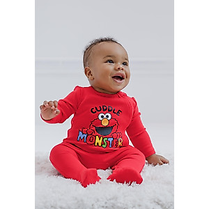 Sesame Street Baby Boys 2 Pack Zip-Up Long Sleeve Sleep N' Play Coverall 3-6 Months