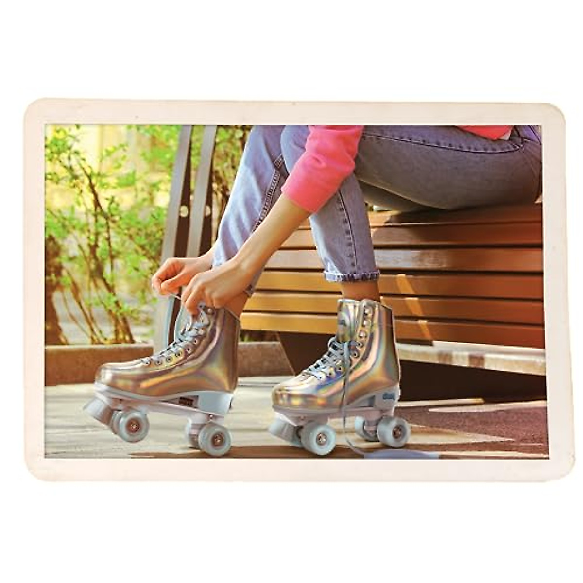 GEM QUAD ROLLER SKATES - Holographic Blue, Size 3-6