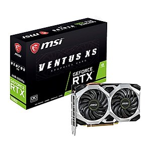 MSI Gaming GeForce RTX 2060 6GB GDRR6 192-bit HDMI/DP Ray Tracing Turing Architecture VR Ready Graphics Card (RTX 2060 VENTUS XS 6G OC)