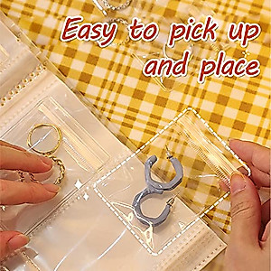 Transparent Jewelry Storage Book, Jewelry Organizer Travel, Jewelry Organizer for Rings, Necklace, Bracelets, Earrings, Portable Anti Oxidation Travel Jewelry Organizer Book (160 Grids + 50 PVC Bags)