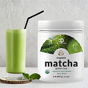 Organic Matcha Green Tea Powder, 2lbs (907g) | Zero Sugar, First Harvest | Culinary Grade, Cafe Mix, Keto Friendly, Genuine Japanese Source, Non-GMO, Vegetarian