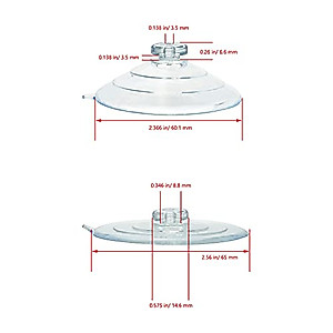 Ruiwaer 10pcs 60mm Large Suction Cups Use for Veg Ledge Shelf, Wreath, Sign, Christmas Ornament, Suncatchers, Decorations, Bird Feeder, Hanger, Windshield (Load-Bearing: 7 Pounds), Transparent