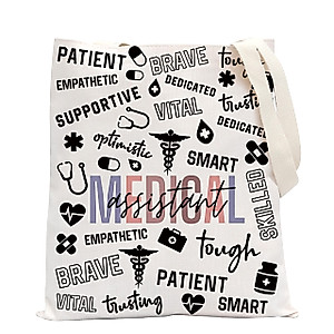 POFULL Medical Assistant Gifts for Women Certified Assistants Gift MA Medical Tote Bag (Medical Assistant Tote Bag)