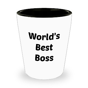 SpreadPassion World's Best Boss Shot Glasses - Gift for Office Boss - Novelty Birthday Gifts Idea