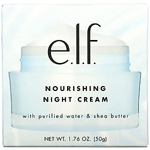 e.l.f. Nourishing Night Cream, Ultra-Hydrating Face Moisturizer, Infused with Shea Butter & Jojoba Oil, Soothes & Softens Skin, 1.76 Oz
