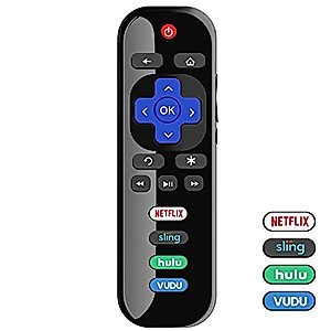 Replacement Remote for All Roku TV, Universal Remote for TCL Roku/Hisense Roku/ONN Roku/Sharp Roku TV with Netflix, Sling, VUDU and Hulu Buttons